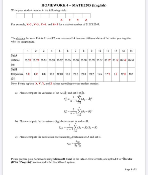 Solved Write your student number in the following table: For | Chegg.com