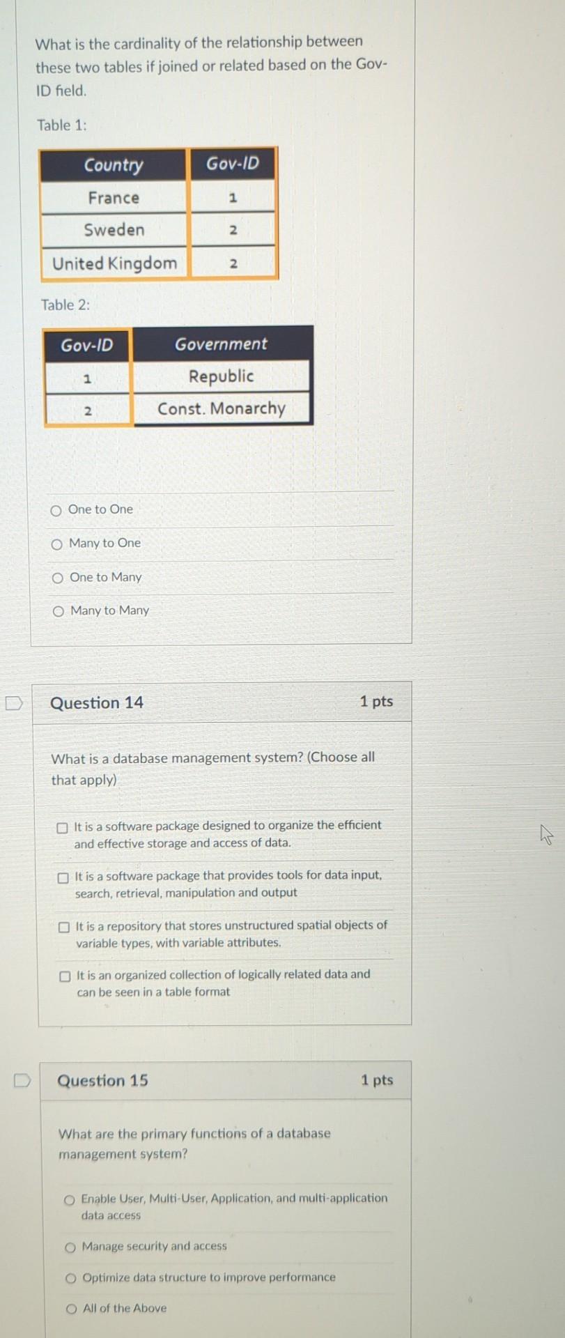 Solved What is the cardinality of the relationship between | Chegg.com