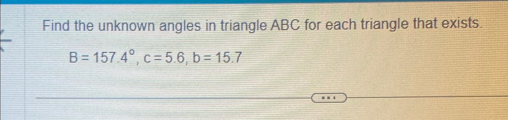 Solved Find the unknown angles in triangle ABC for each | Chegg.com
