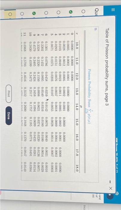 Solved Table of Poisson probability sums, page 1 Poisson | Chegg.com
