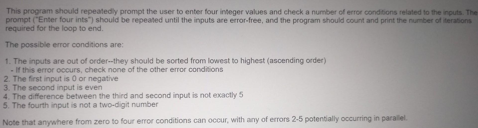 Solved This program should repeatedly prompt the user to | Chegg.com