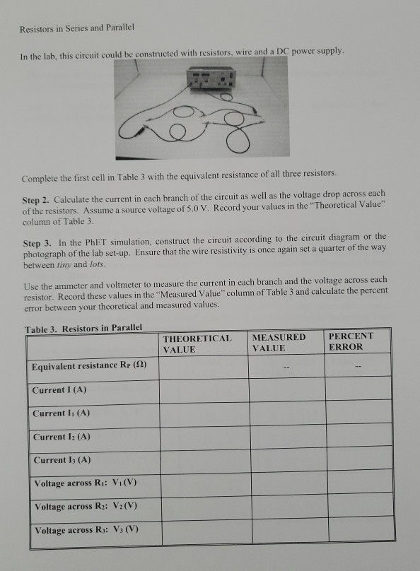Resistors in Series and Parallel In the lab, this | Chegg.com