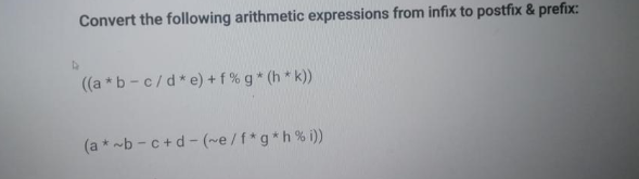Solved Convert the following arithmetic expressions from | Chegg.com