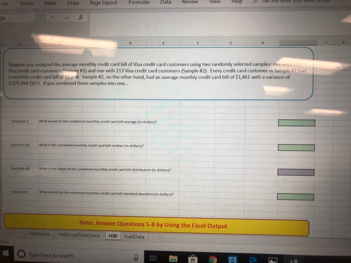 Solved Homework 1 1 Excel File Home Insert Draw Page 4961
