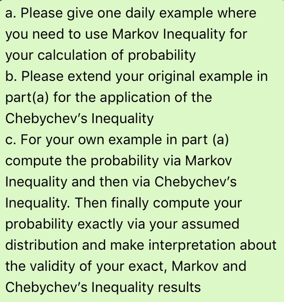 Solved a. Please give one daily example where you need to | Chegg.com