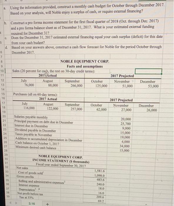 Solved M a. Using the information provided, construct a | Chegg.com