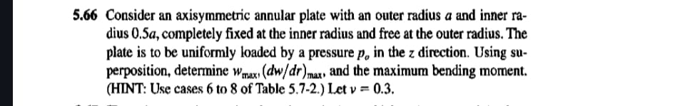 Solved 5.66 ﻿Consider an axisymmetric annular plate with an | Chegg.com