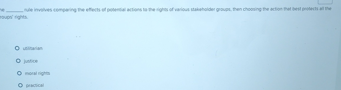 Solved q, ﻿rule involves comparing the effects of potential | Chegg.com