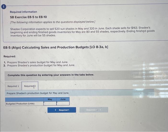 Solved Required information SB Exercise E8-5 to E8-10 [The | Chegg.com