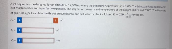 Solved A jet engine is to be designed for an altitude of | Chegg.com