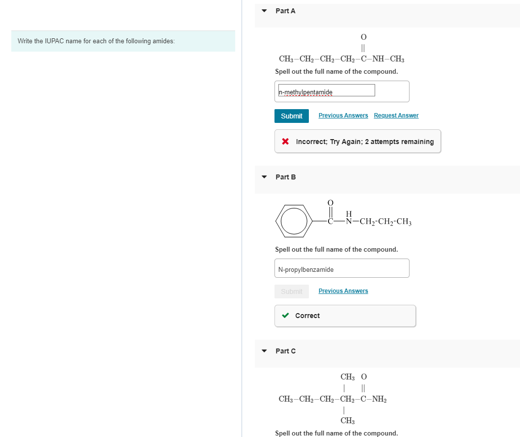 Part AWrite the IUPAC name for each of the following | Chegg.com