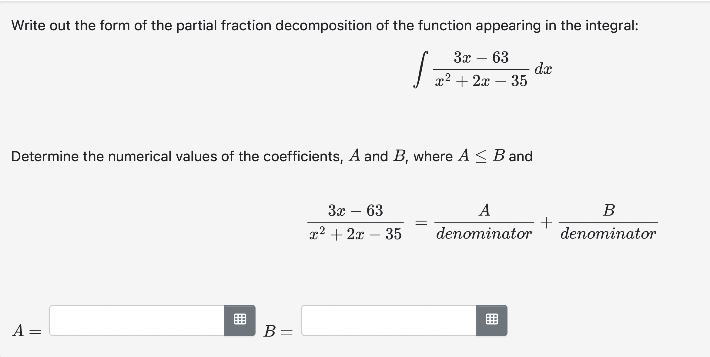 Solved Determine the numerical values of the coefficients, A | Chegg.com