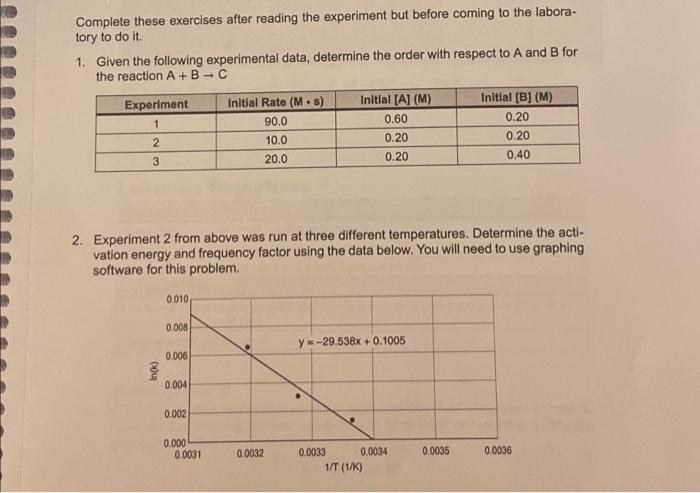 Solved Complete these exercises after reading the experiment | Chegg.com