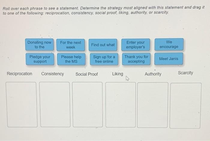 Solved Roll over each phrase to see a statement. Determine | Chegg.com