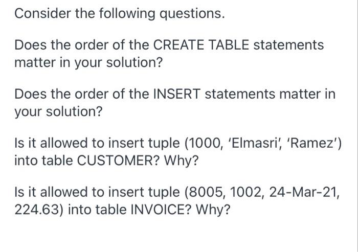 Solved Table name: CUSTOMER CUST NUM CUST LNAME CUST FNAME | Chegg.com