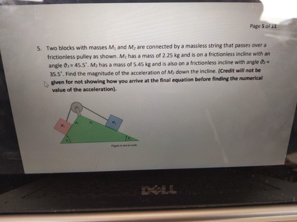 Solved Page 5 of it 5. Two blocks with masses My and M2 are | Chegg.com