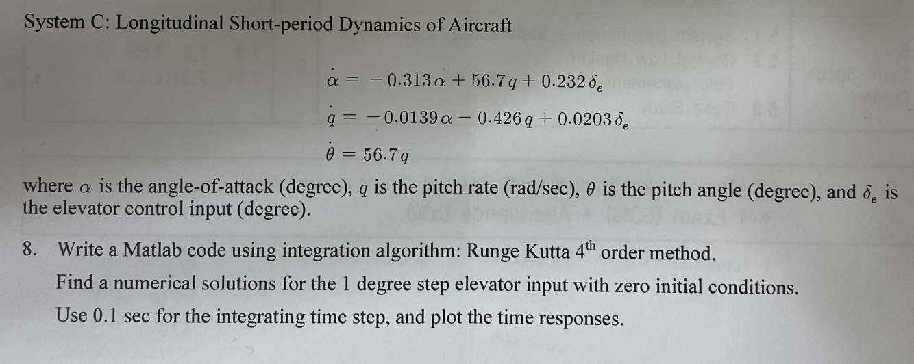 System C: Longitudinal Short-period Dynamics of | Chegg.com