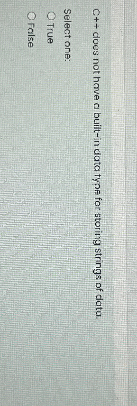 Solved C++ ﻿does not have a built-in data type for storing | Chegg.com