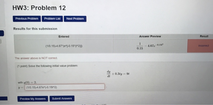 Solved HW3: Problem 12 Previous Problem Problem List Next | Chegg.com