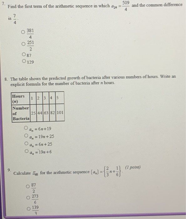 Solved Find the first term of the arithmetic sequence in | Chegg.com