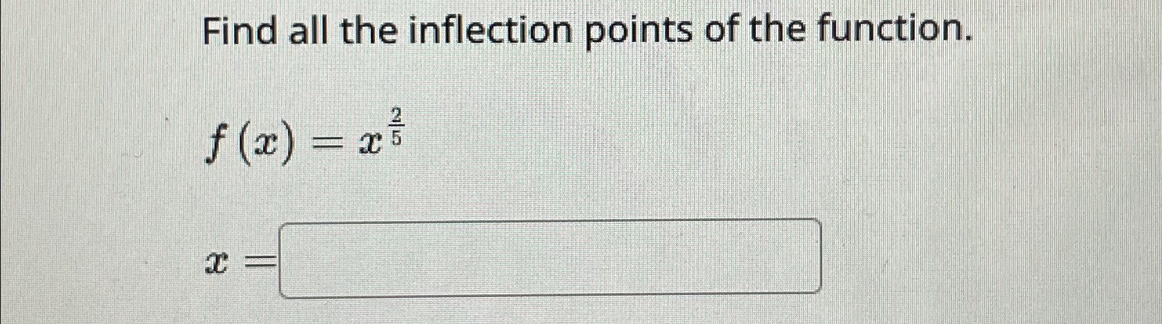 Solved Find all the inflection points of the | Chegg.com
