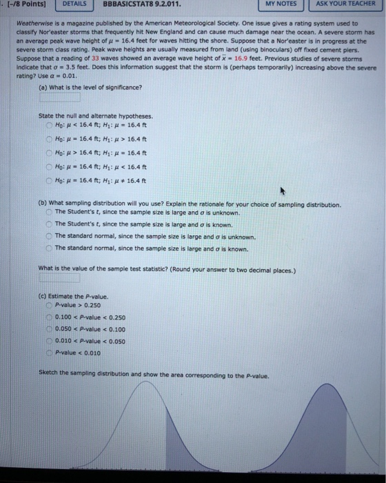 Solved 1. [-/8 Points) DETAILS BBBASICSTAT8 9.2.011. MY | Chegg.com