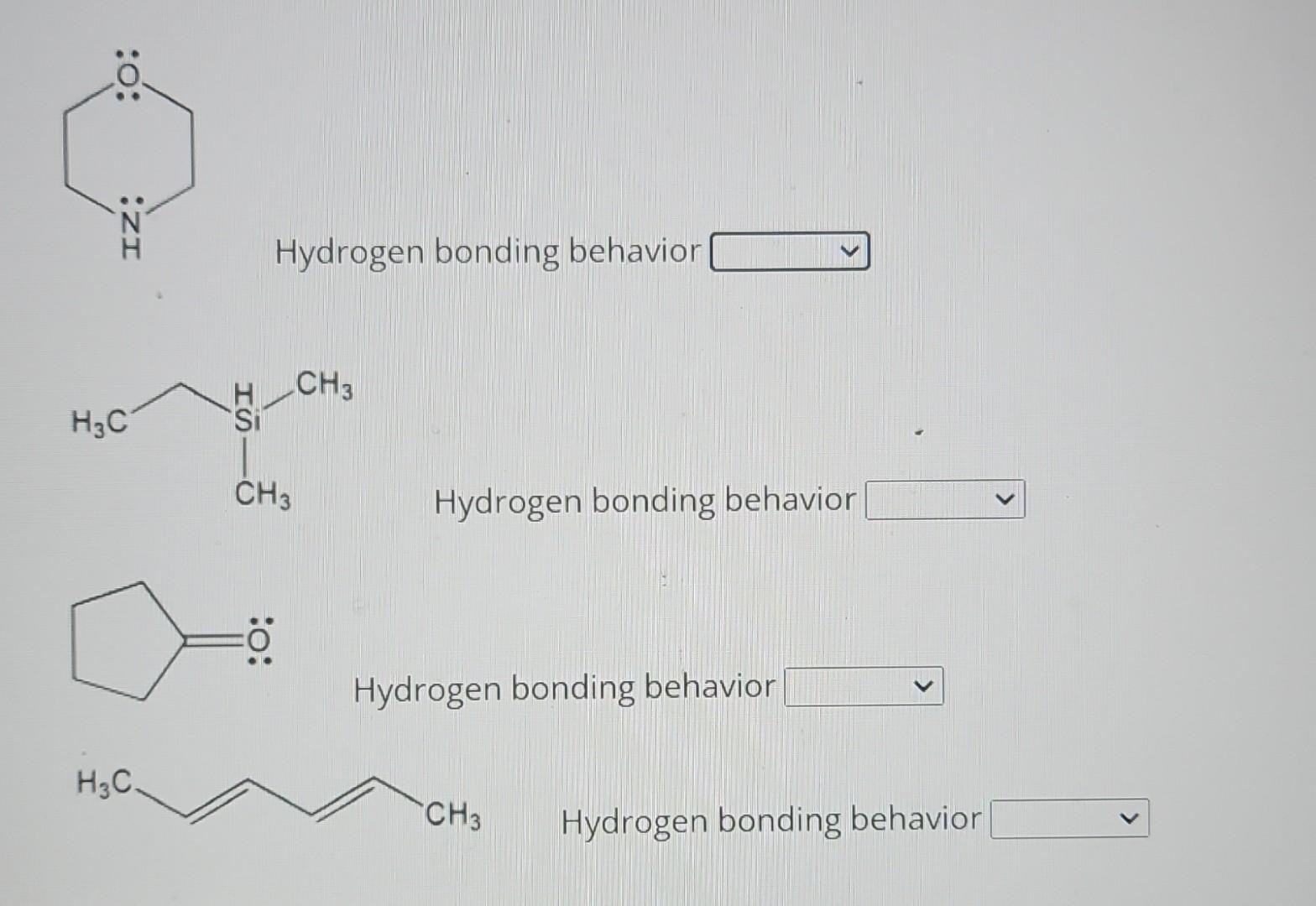 Solved Specify the hydrogen bonding behavior of the 8 | Chegg.com