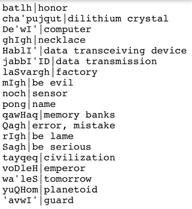 Solved 1. Read data from klingon-english.txt 2. Ask the user | Chegg.com