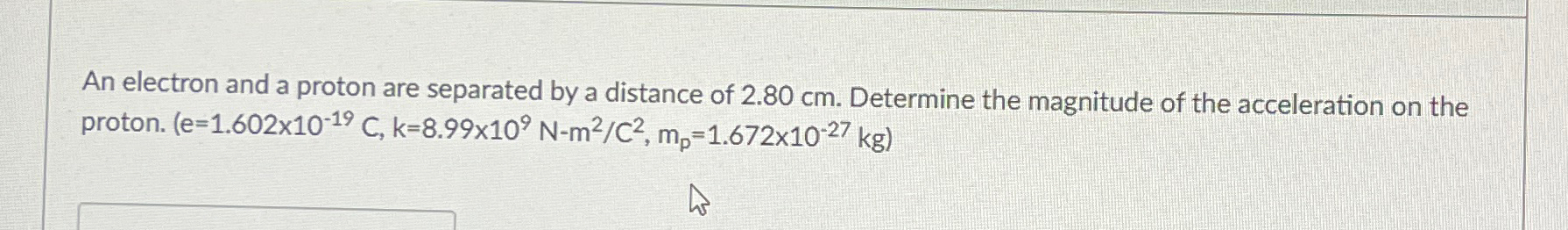 Solved An electron and a proton are separated by a distance | Chegg.com