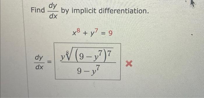 Solved Differentiate the function. f(x)=ln(x6+6)Find dxdy by | Chegg.com