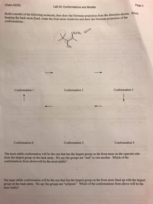 Solved Chem A220L Page 3 Lab 04: Conformations and Models | Chegg.com