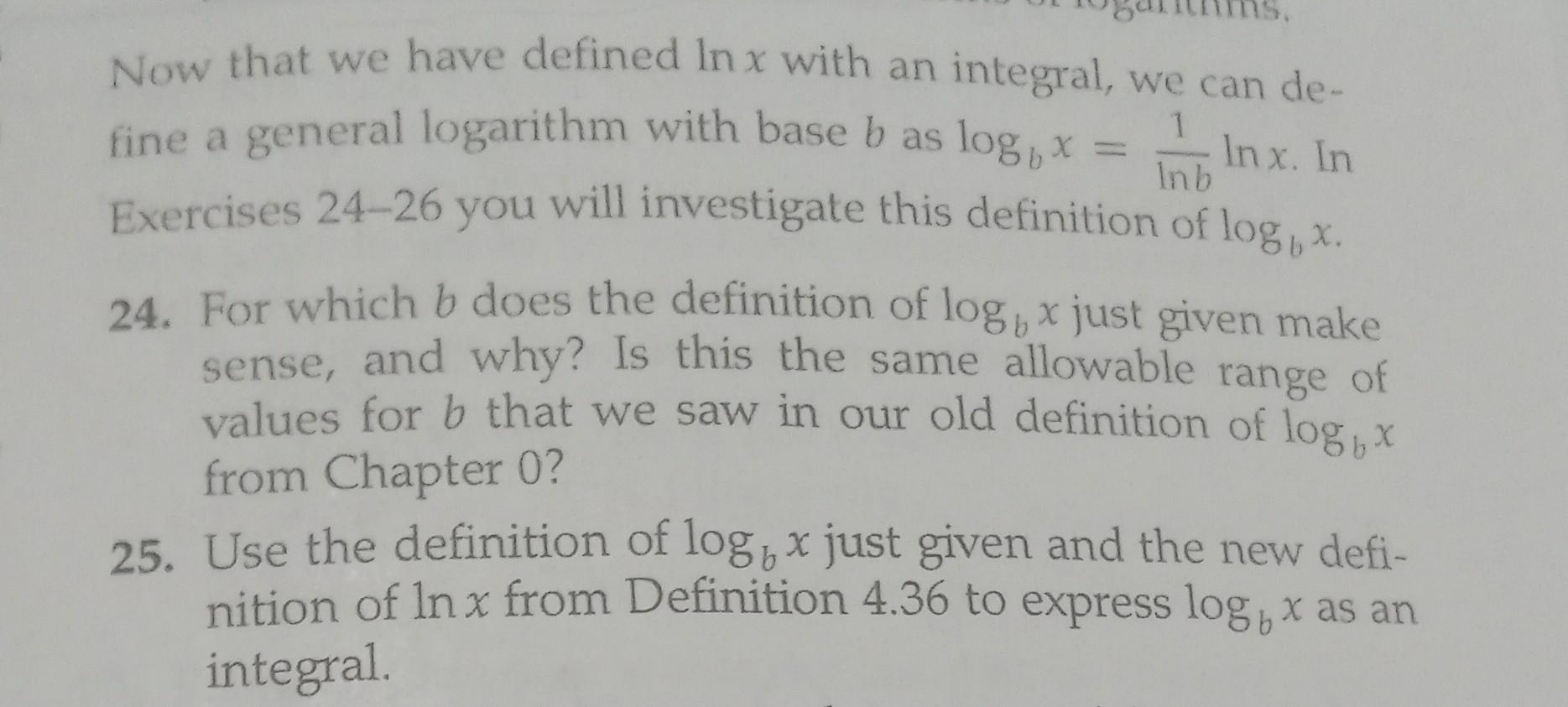 Solved Now that we have defined lnx with an integral, we can | Chegg.com