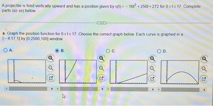 A projectile is fired vertically upward and has a | Chegg.com