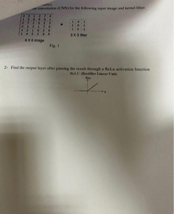 Solved marks) we convolution (CNN) for the following input | Chegg.com