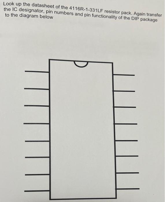 Look up the datasheet of the 4116R−1−331LF resistor | Chegg.com