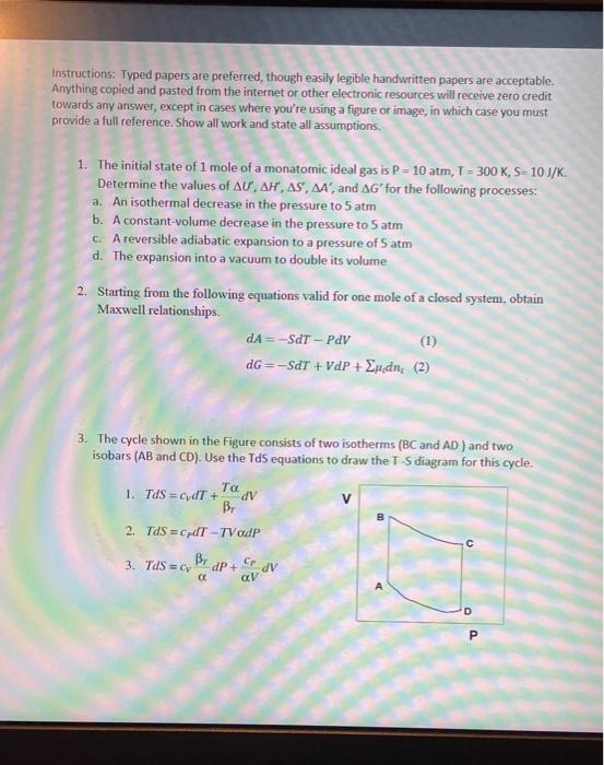 Solved instructions: Typed papers are preferred, though | Chegg.com