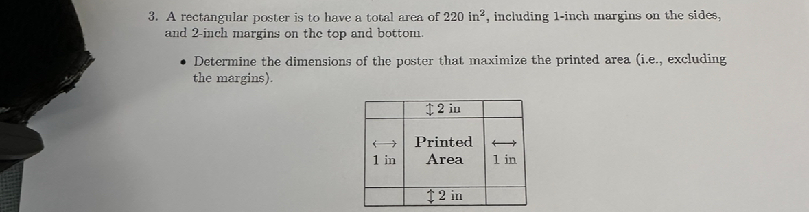 Solved A rectangular poster is to have a total area of | Chegg.com