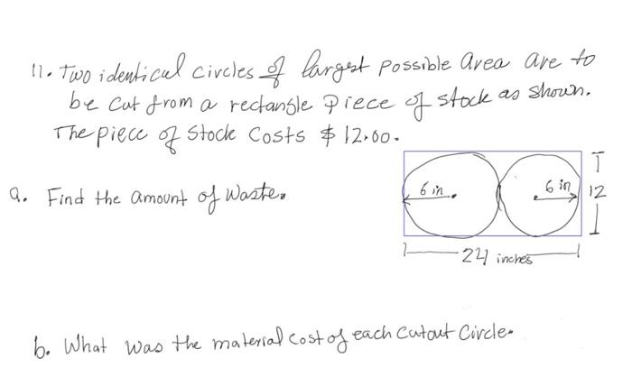 Solved 11. Two identical circles of largest possible Area | Chegg.com