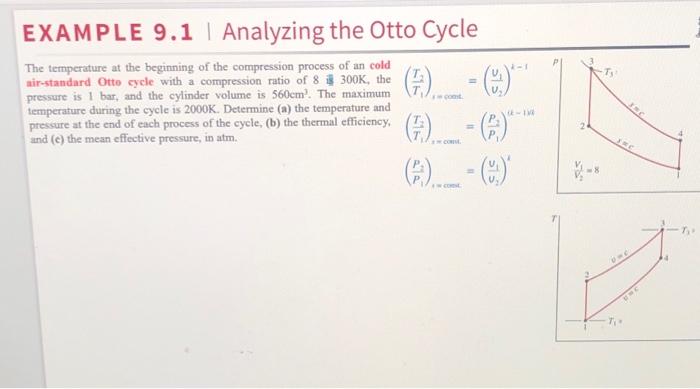 Solved EXAMPLE 9.1 | Analyzing the Otto Cycle -T U The | Chegg.com