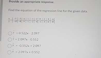 Solved Provide an appropriate response.Find the equation of | Chegg.com