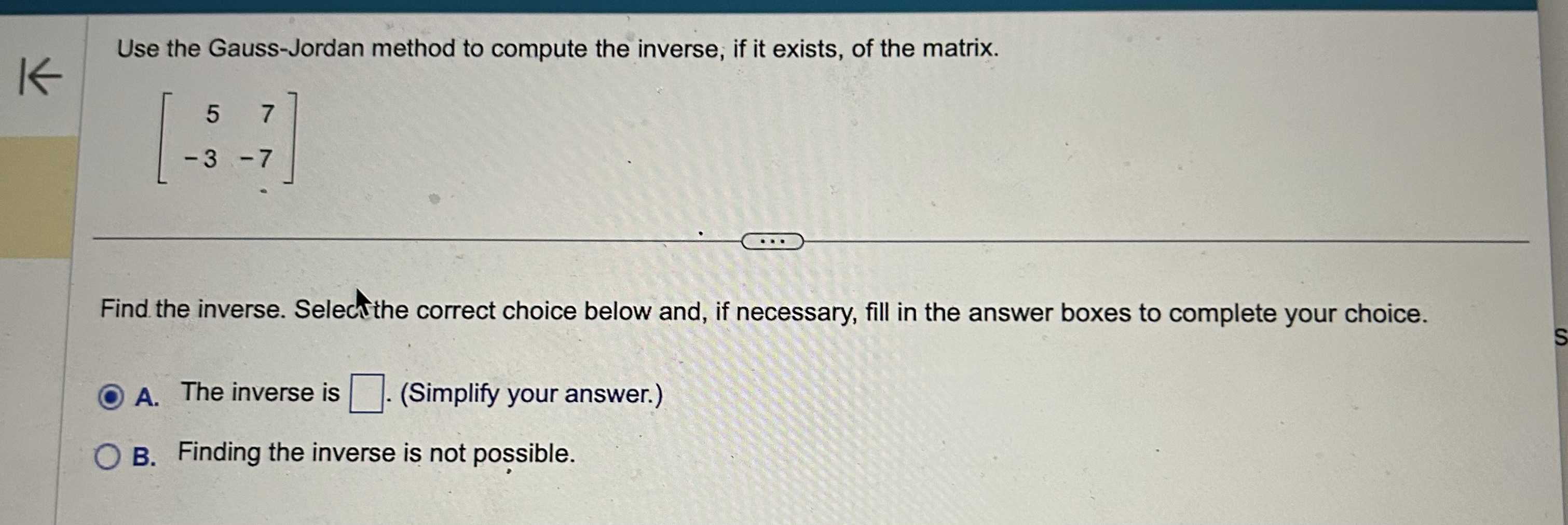 Solved Use The Gauss Jordan Method To Compute The Inverse