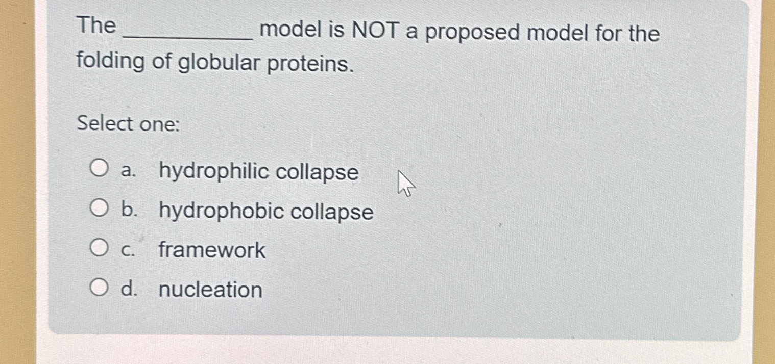 Solved The q, ﻿model is NOT a proposed model for the folding | Chegg.com