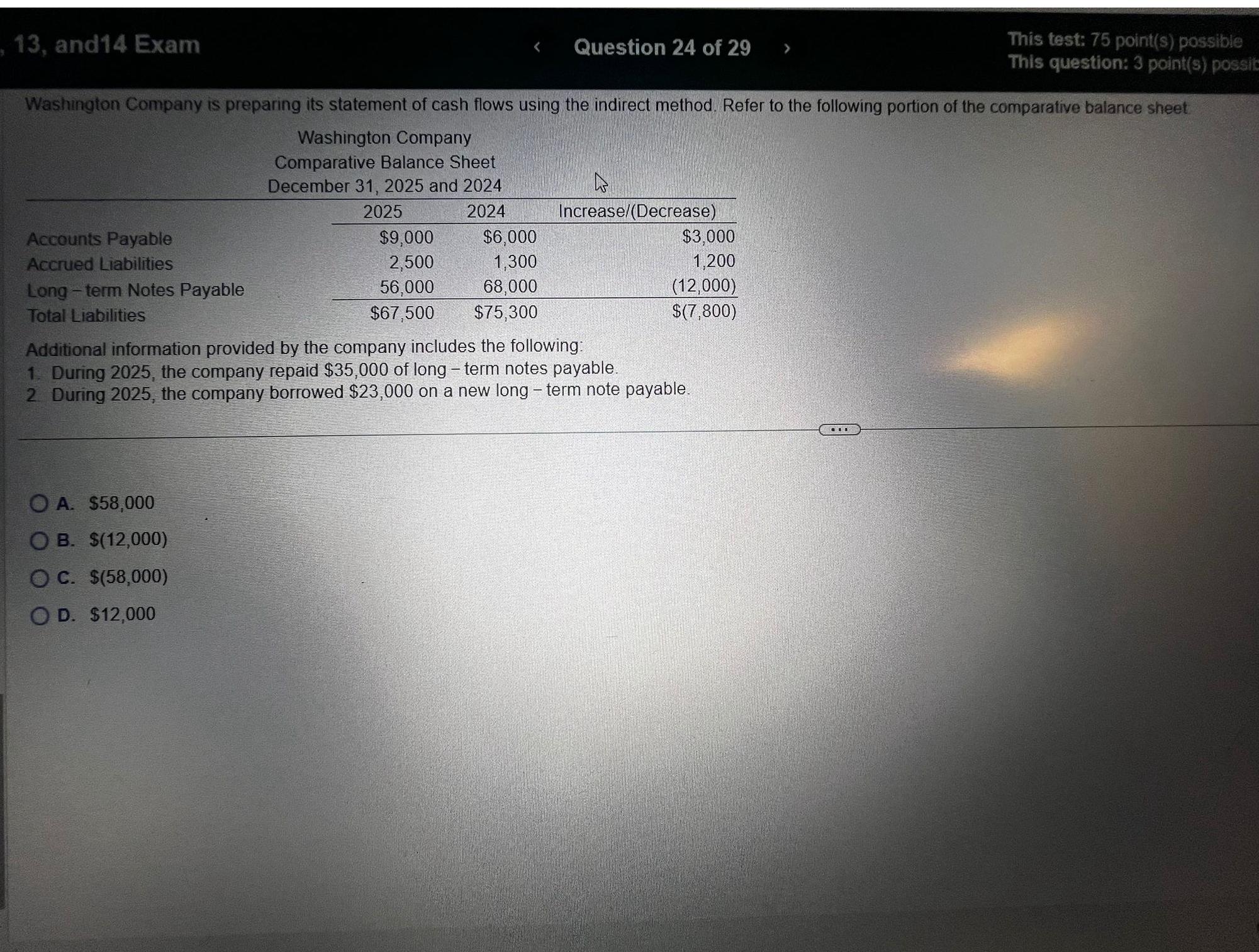 Solved Washington Company is preparing its statement of cash | Chegg.com