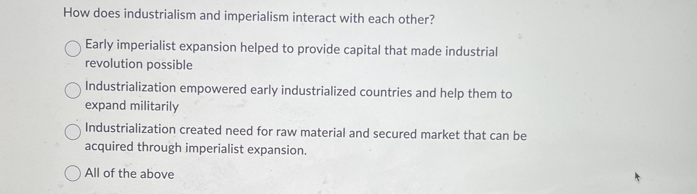Solved How does industrialism and imperialism interact with | Chegg.com