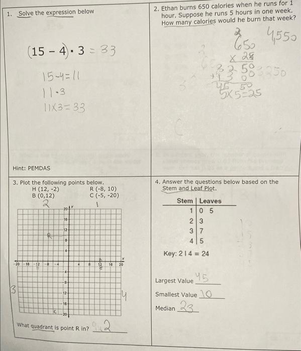 1. Solve the expression below | Chegg.com