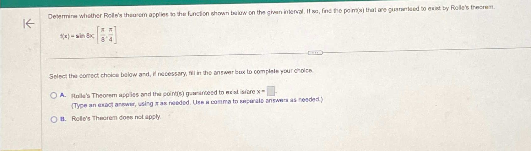 Solved Determine whether Rolle's theorem applies to the | Chegg.com