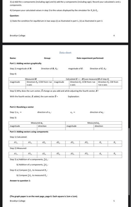 components 3) al Adid the x components including sier | Chegg.com