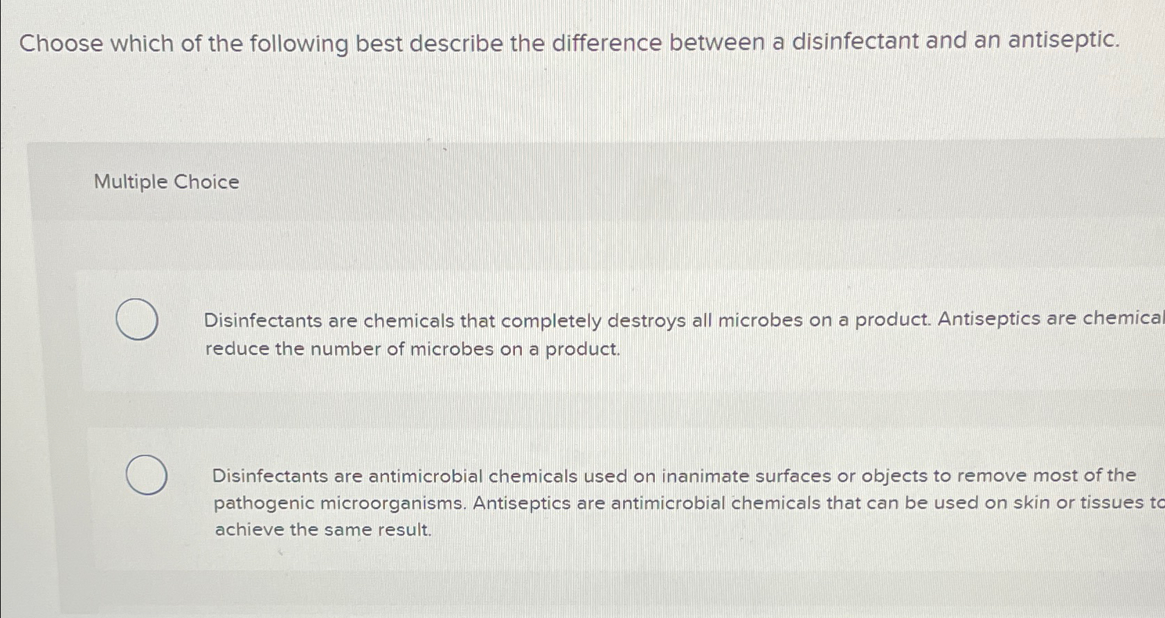 Solved Choose which of the following best describe the | Chegg.com