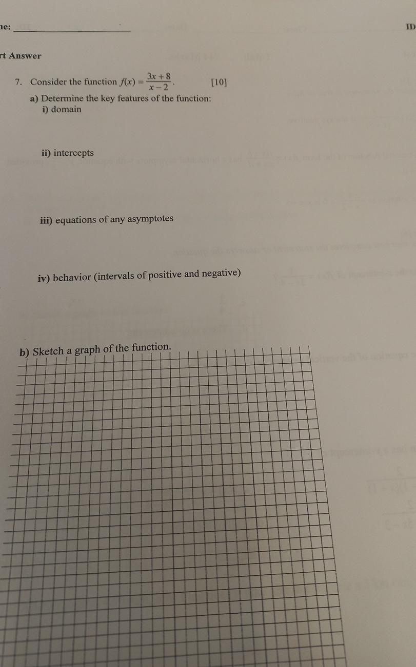 Solved 1e:IDAnswer7. ﻿Consider the function | Chegg.com