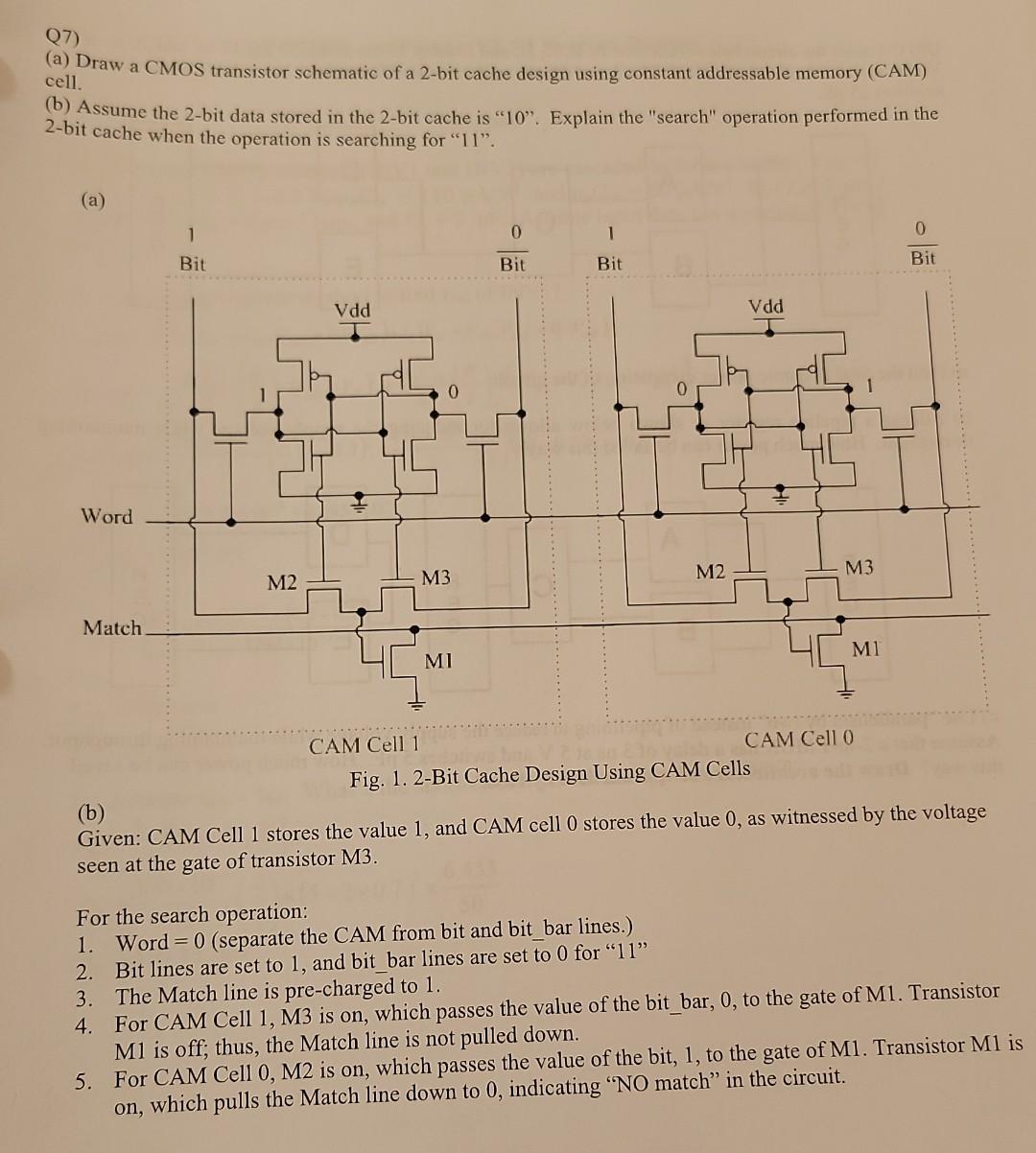 Solved Q7) (a) Draw a CMOS transistor schematic of a 2-bit | Chegg.com
